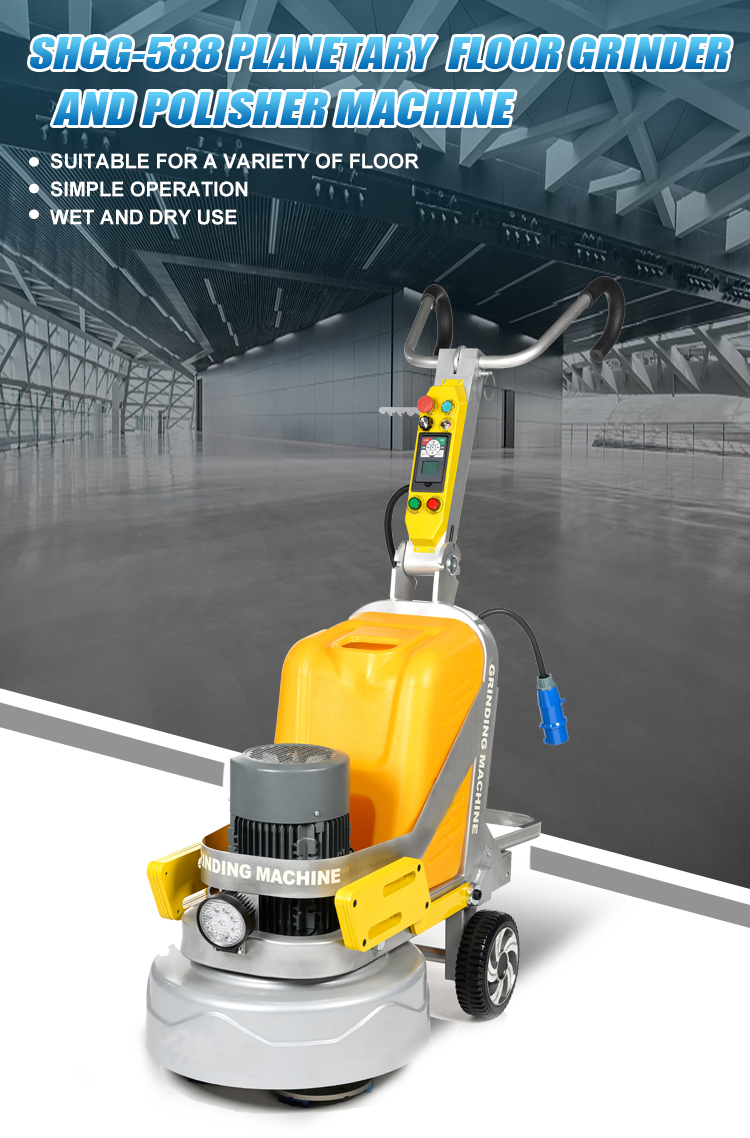Planetary Cement Grinder: Epoxy Floor Polisher With Vacuum, High ...