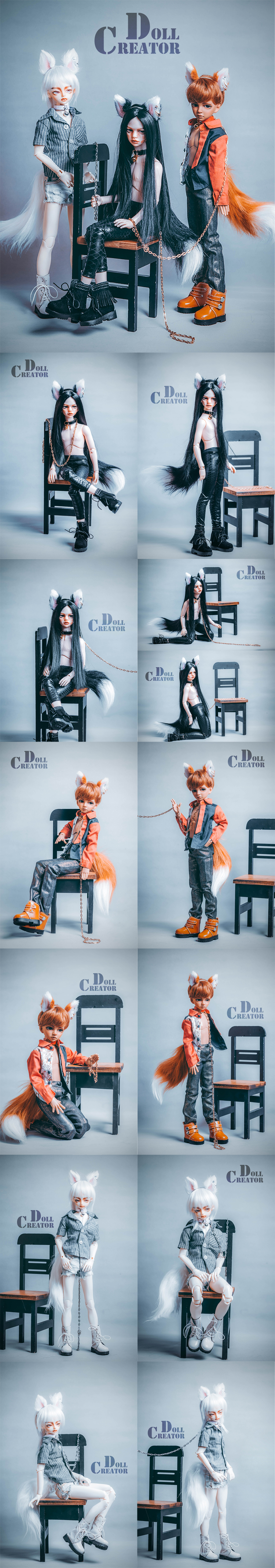 Bjd Fox Ears+fox Tail สำหรับตุ๊กตาปล้อง Msd/sd/70cm คุณภาพสูง Bjd Fox ...