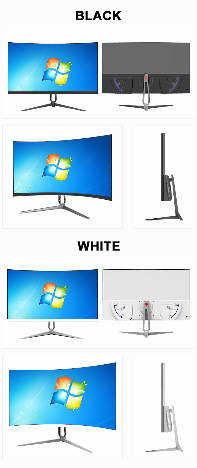 Chigo 2023 24 Inch Lcd Monitor - Black/white Led Screen For Gamers ...