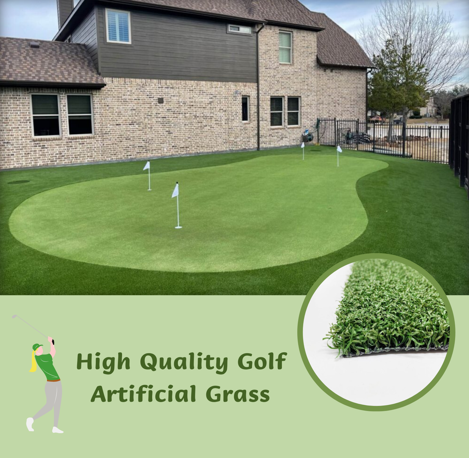 Artificial Grass Used In Golf Court, High Quality Artificial Grass Used ...