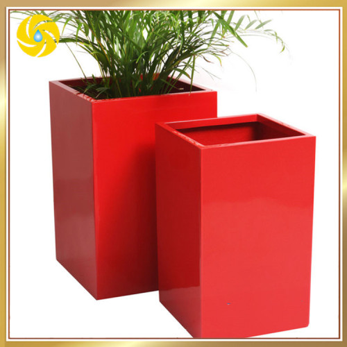 Garden Red Powder Coated Steel Rectangular Planter Box Square Flower ...