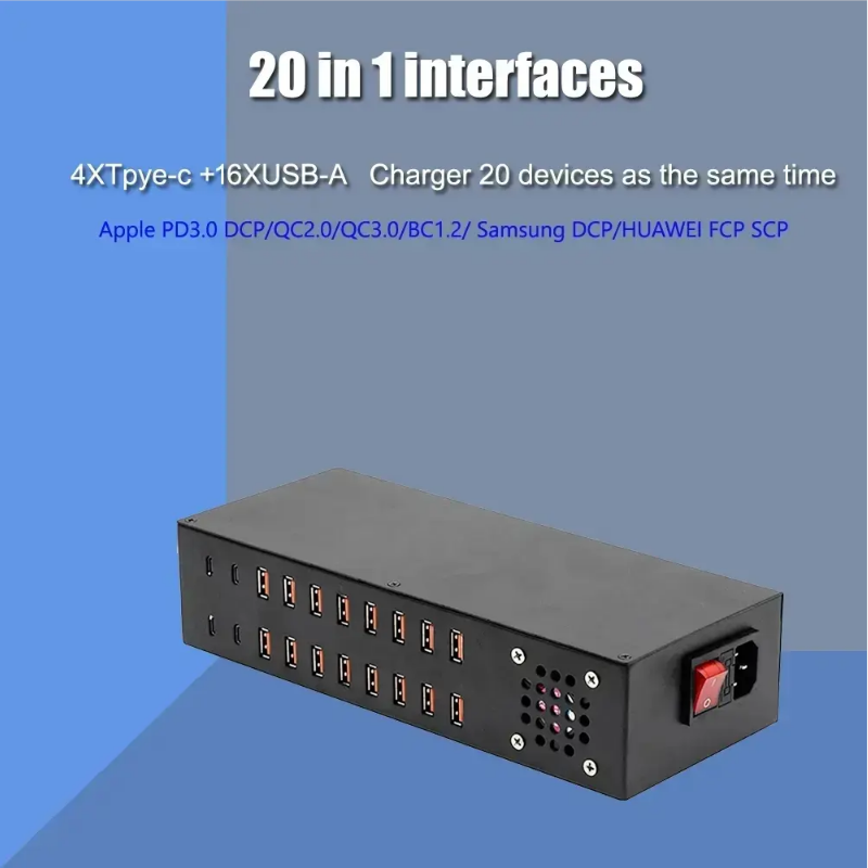 400w 20 포트 4pd+16qc 충전기, Bossgoo.com의 고품질 400w 20 포트 4pd+16qc 충전기