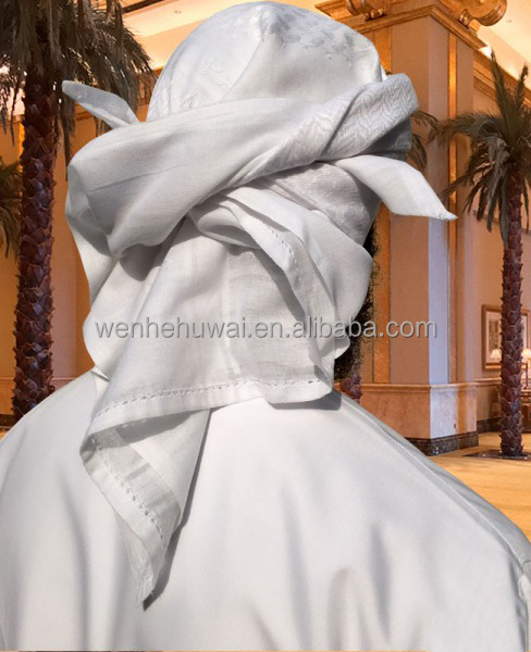 Custom White Shemagh Arab Scarf For Qatar And Saudi Ghutra, High ...