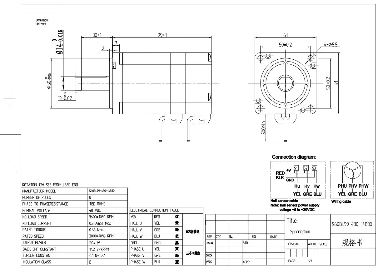 Bldc 60mm Brushless Dc Motor: Specifications And Features For 24v And ...