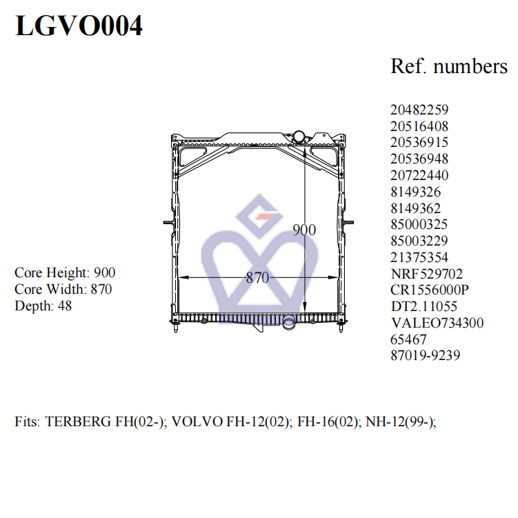 Volvo Truck Radiator, 20482259,8149326,21375354, 65467, Lgvo004, High ...