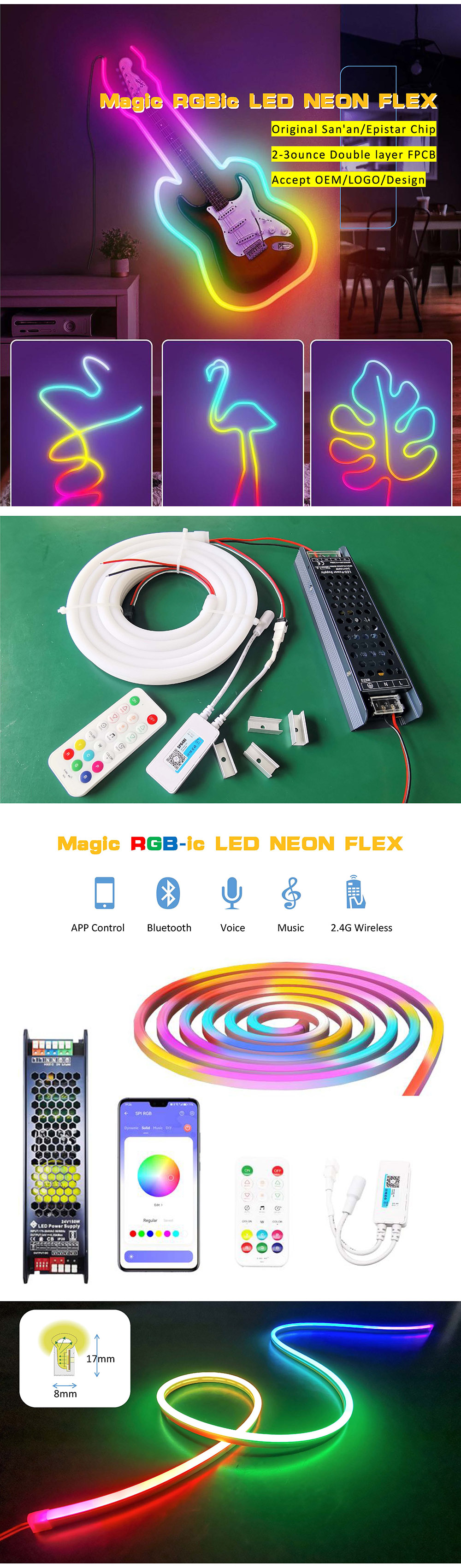 Wholesale Dc24v 120led Rgb Digital Addressable Rope Pixel Neon Led ...