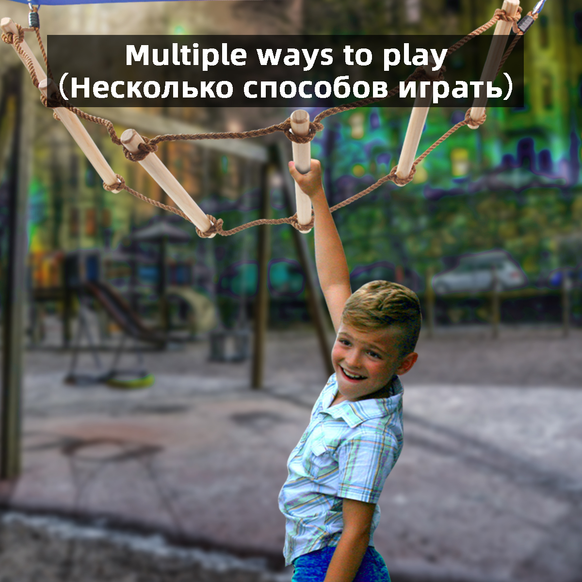 Tangga Tali Kayu Panjat Taman Bermain Untuk Anak-anak, kualitas tinggi ...