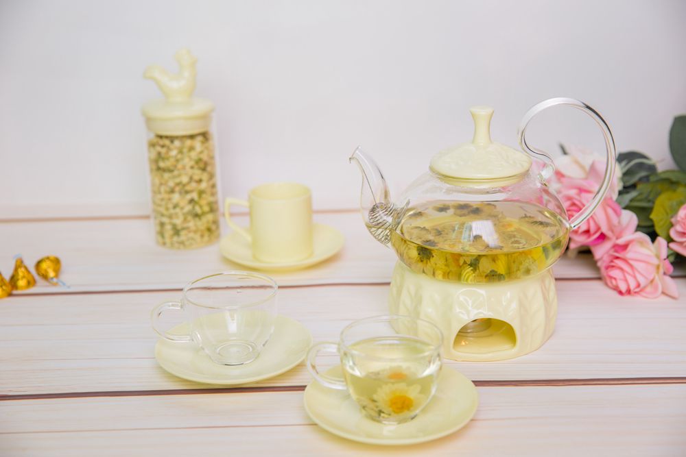 Pyrex Glass Tea Pot Heatable Porcelain Tea Set, High Quality Pyrex ...
