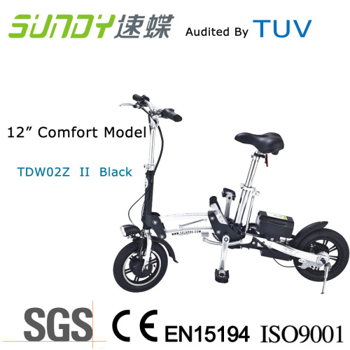 12 Inch Mini Folding Electric Bike With Brushless Motor Assist Black ...