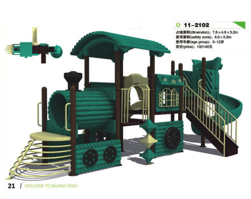 Childred Timber Wooden Train Playground , Outdoor Playground, High ...
