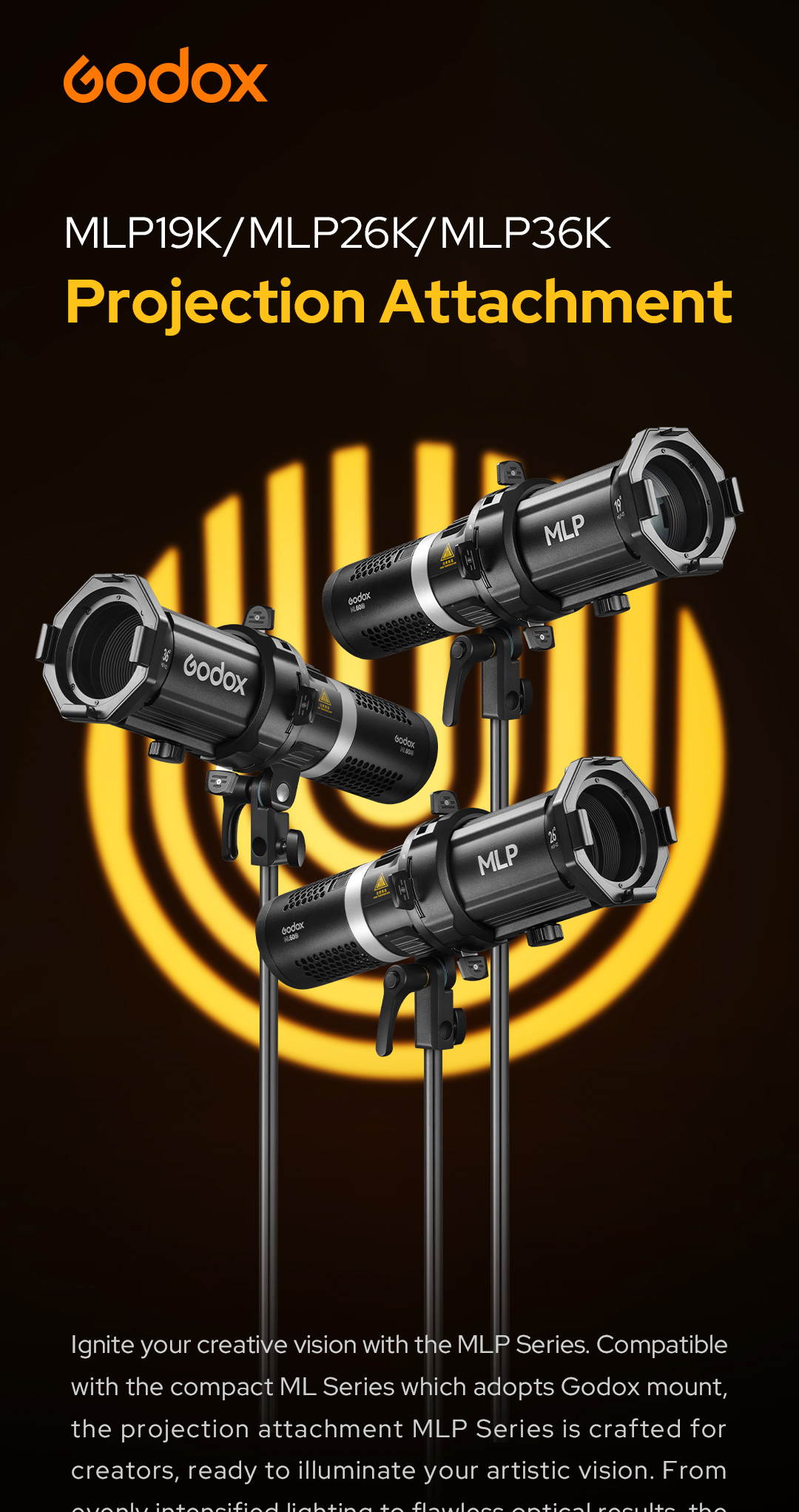 Godox Mlp19k Spotlight Set: Projection Attachment And Lighting ...