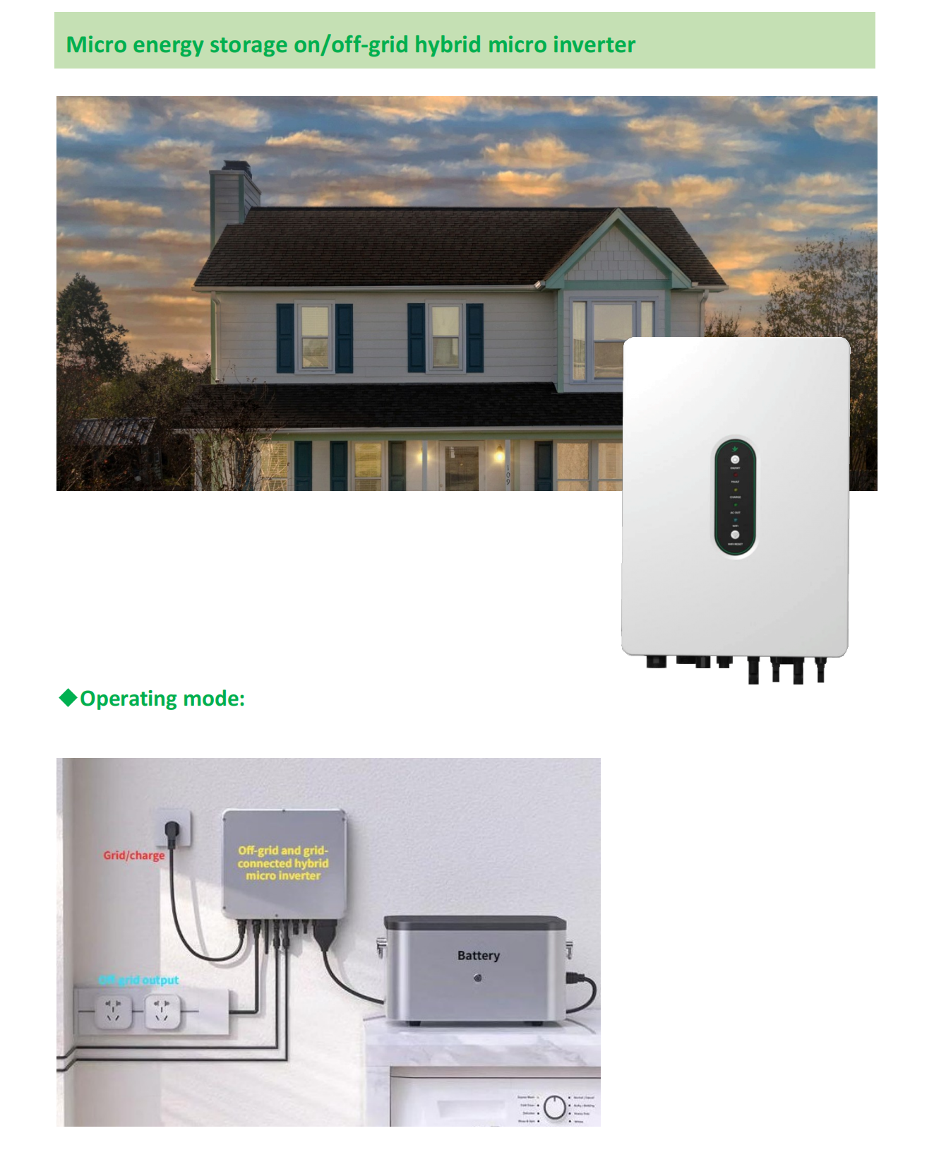 Micro Energy Storage On Or Off-grid Hybrid Micro Inverter 1.6kw Or 2 ...