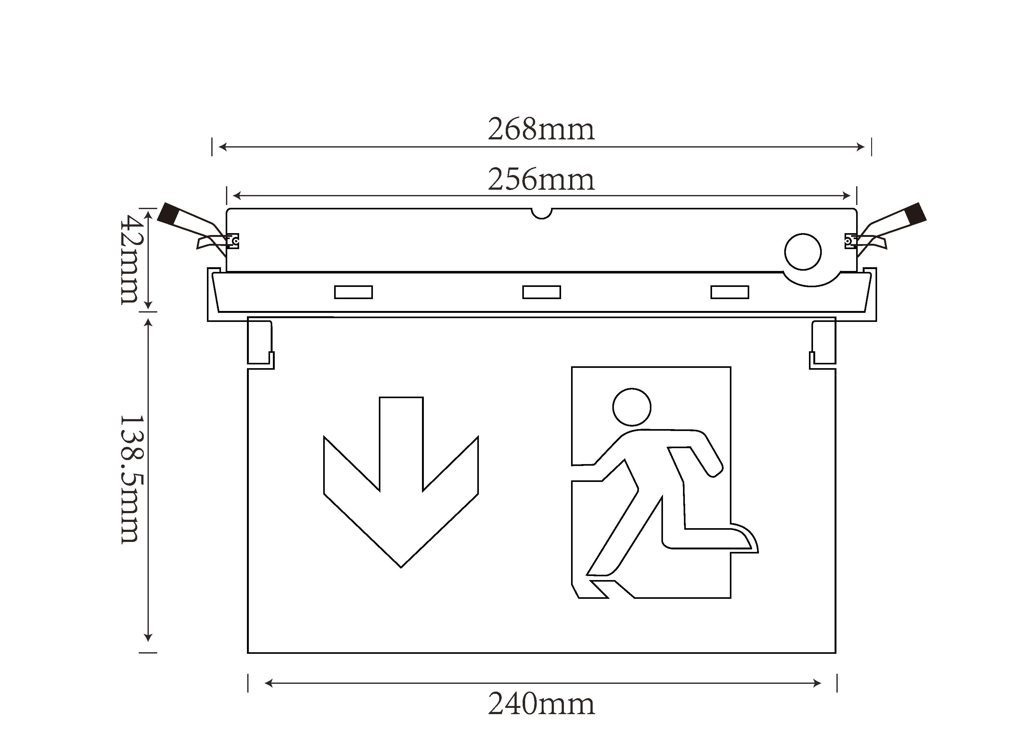 Ceiling Recessed Rechargeable Emergency Exit Sign Light, High Quality ...