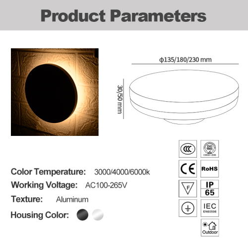 Round Indoor Simple Aluminum Circular Led Wall Lamp, High Quality Round ...