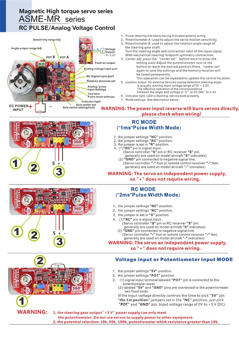 High Torque Servo Motor Driver Boards - Asme-mrb Dc12-24v 380kg.cm 360 ...