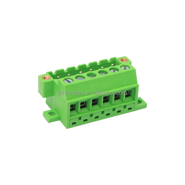 5.08mm Panel Mount Pluggable Terminal Block Connector With Fixed Flange ...