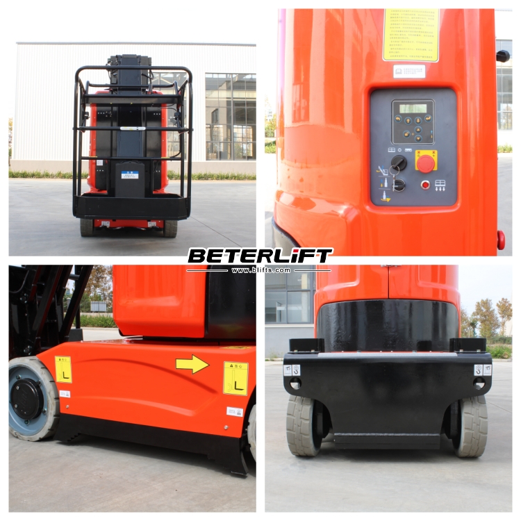 Small Self-propelled Vertical Compact Telescopic Bucket Boom Mast Lift ...