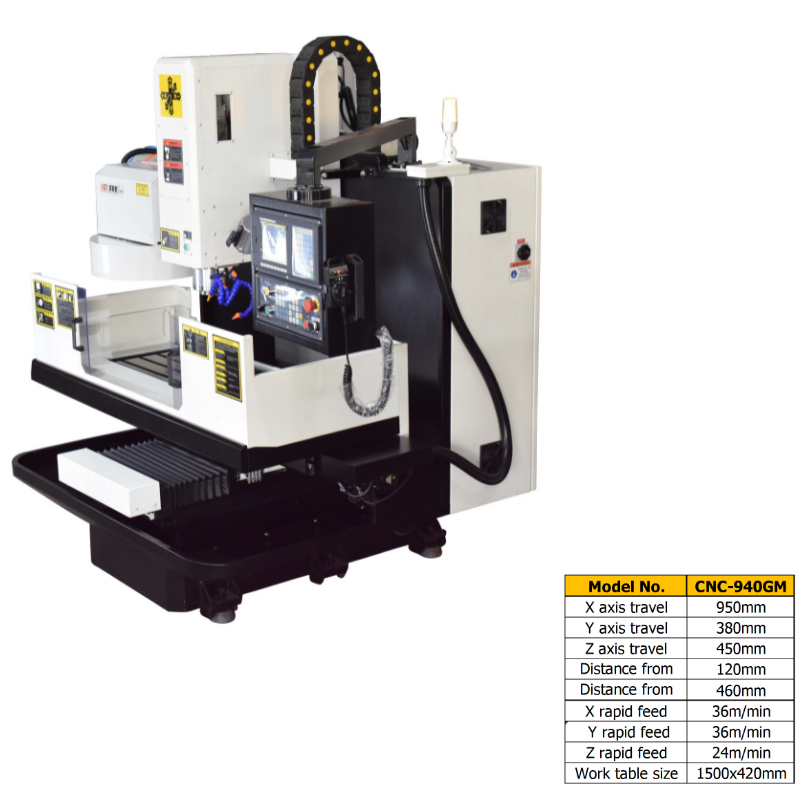 Metal Cnc Vertical Milling Machine Center 0 - 8000mm/min 400kg Max Load ...