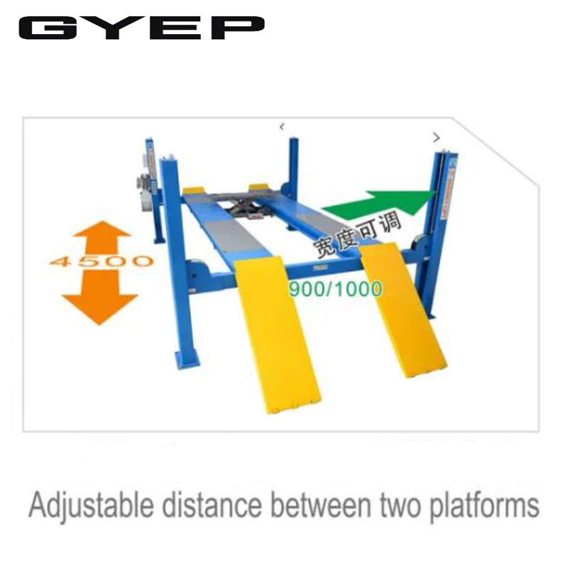 Shl-4-445f Electric Hydraulic Four Post Car Service Lift For Wheel ...