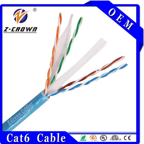 Crossover Network Cat6 Cable 23awg Utp 0.57mm Solid Copper Cable 305m ...