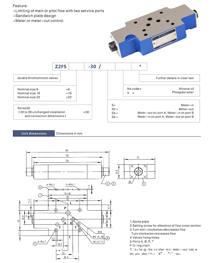 Z2FS10 Rexroth Sandwich plate Hydraulic Flow Control Valve China ...