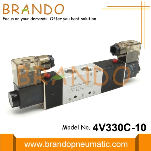 24 Volt 4V330C-10 Pneumatic Solenoid Valve 5/3 Way China Manufacturers ...