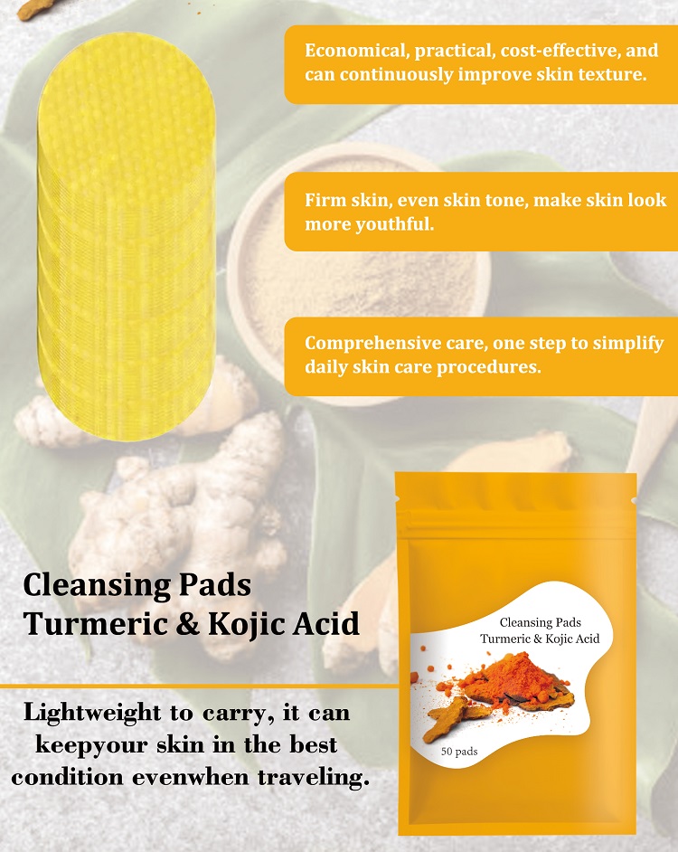 Yurhersu Turmeric And Kojic Acid Face Cleanser Pads - 50 Pads For ...