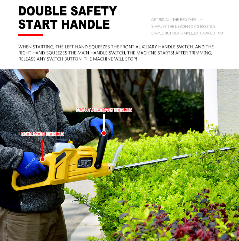 20v Cordless Electric Hedge Trimmer Li-on Rechargeable Garden Shear ...