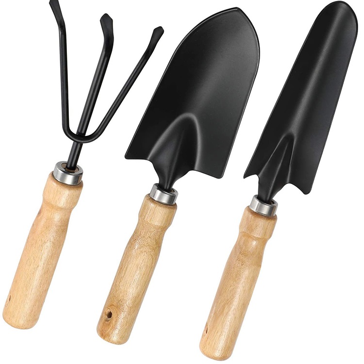 3-piece Mini Garden Shovel, Rake, And Spade Set For Flower And Potted ...