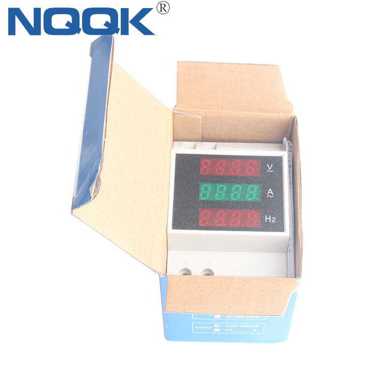 Din Rail 220v 380v 100a Digital Ac Voltmeter Ammeter Frequency Meter ...