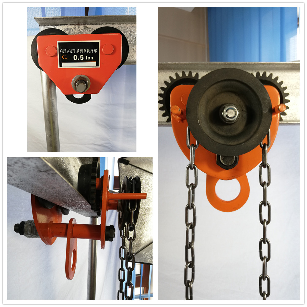400kg 220v Single Phase Micro Monorail Hand Chain Hoist Trolley, High ...
