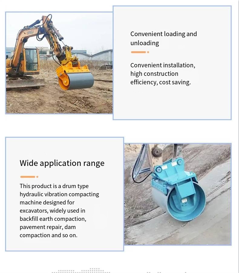 Excavator Hydraulic Roller Compactor Smooth Drum, High Quality ...