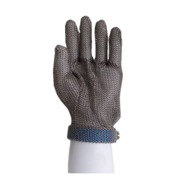 5 Finger Metal Mesh Glove With Plastic Strap, High Quality 5 Finger ...