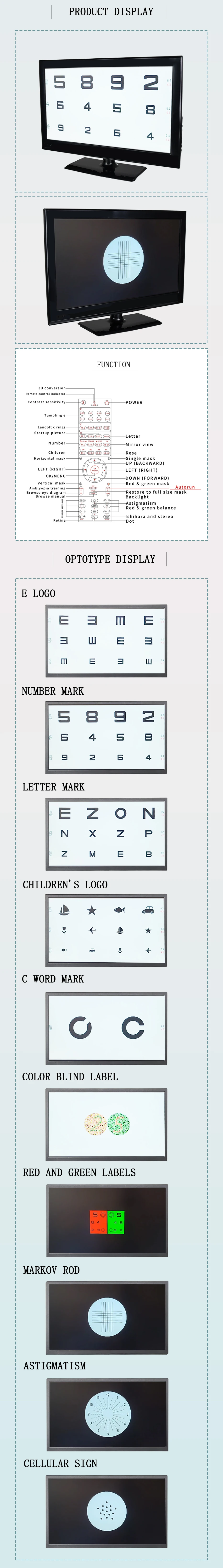 Lcd Eye Vision Testing Chart For Led Vision Chart Monitor Vc-2, High ...