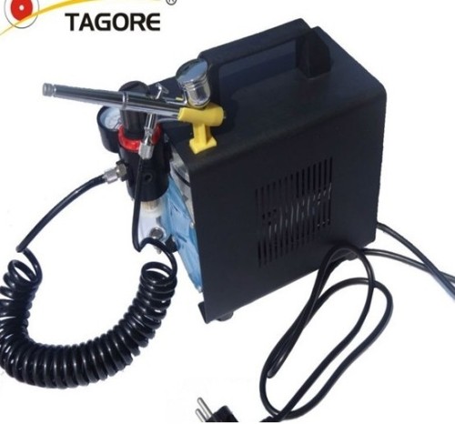 Single Piston Cylinder Portable Airbrush Air Compressor Kit With ...