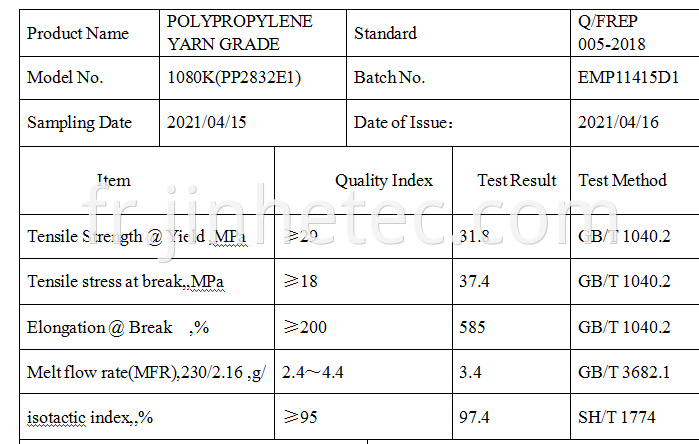 Chine Brand ExxonMobil Resin Propylène PP2832E1 Fabricants
