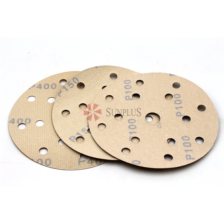6 Inch Hoop Loop Gold Paper Discs Abrasives, High Quality 6 Inch Hoop ...
