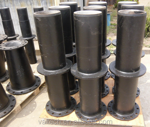 Bitumen Coated Flange Spigot End Pipe With Puddle, High Quality Bitumen ...