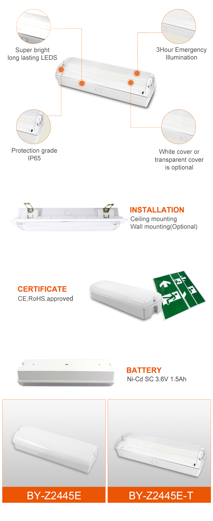 Uae Civil Defence Approved Led Emergency Bulkhead Light - By-z2145u ...