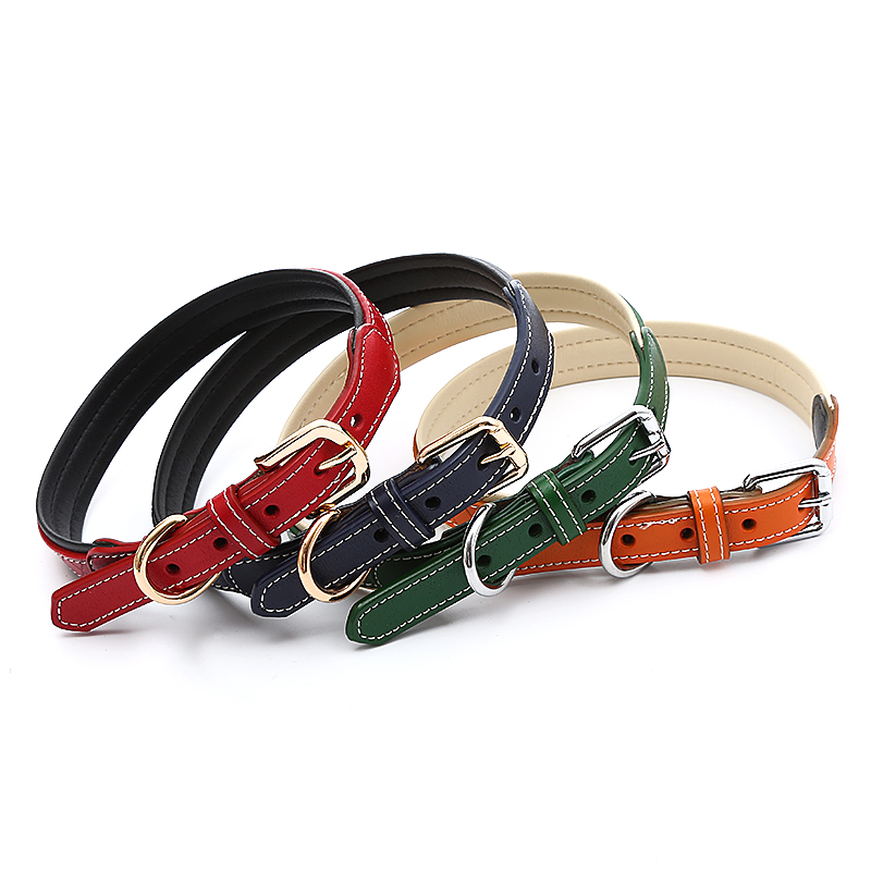 Oem Luxury Leather Soft Touch Collars Luxury Real Leather Padded Pink ...