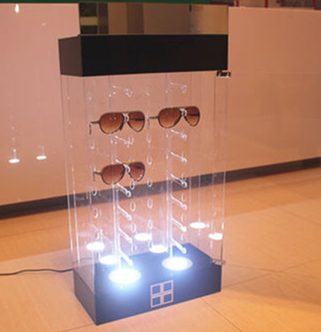 Sunglass Display Cabinet: Floor Standing Led Acrylic Glasses Rack, High ...
