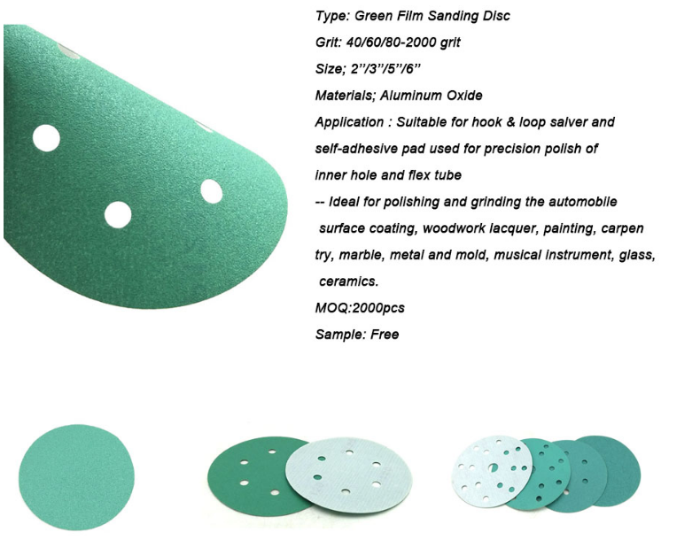Automotive Sandpaper Psa 150mm 6 Inch Green Film, High Quality ...