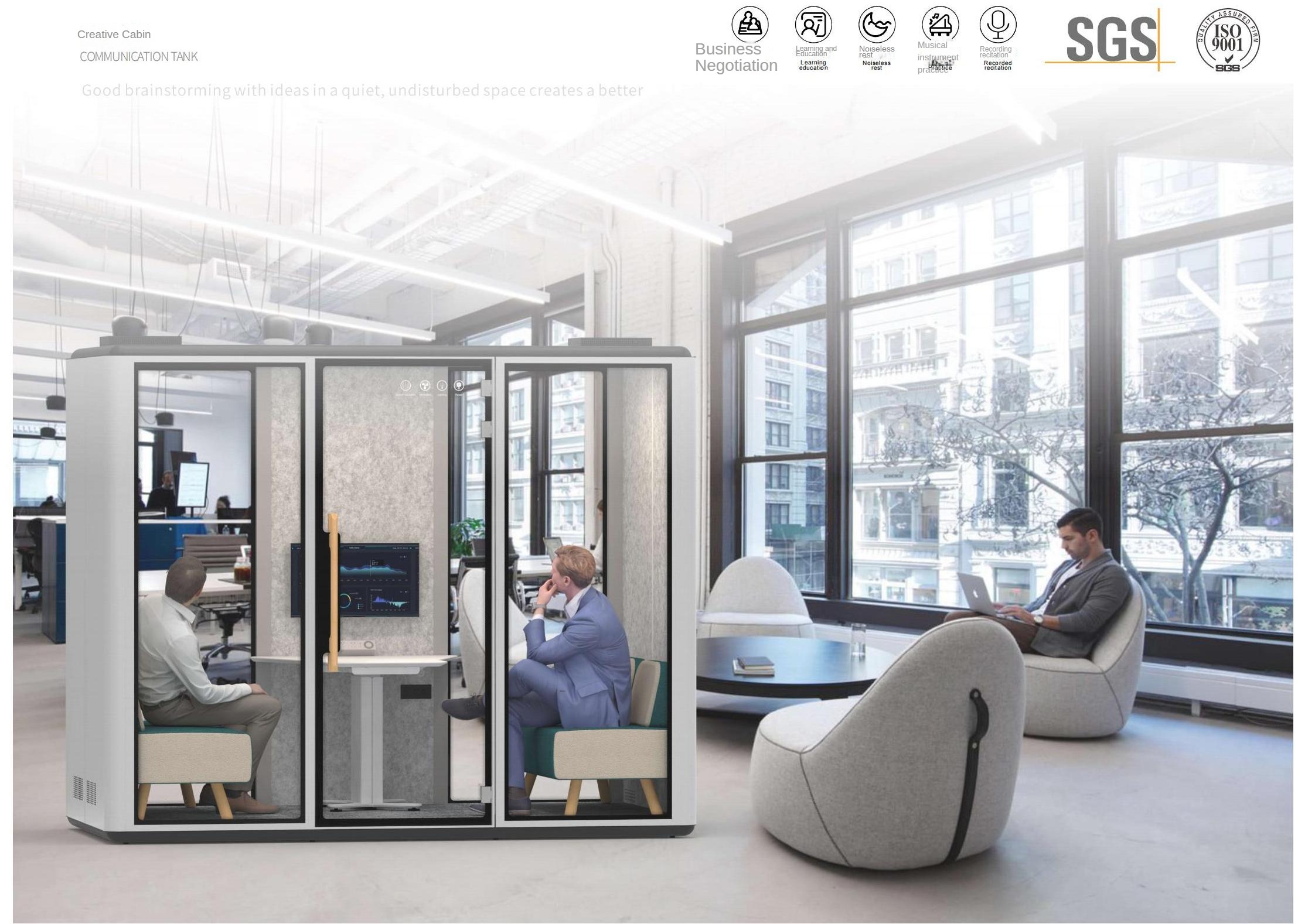 Soundproof Office Booth: Movable Acoustic Cabin For Quiet Meetings ...
