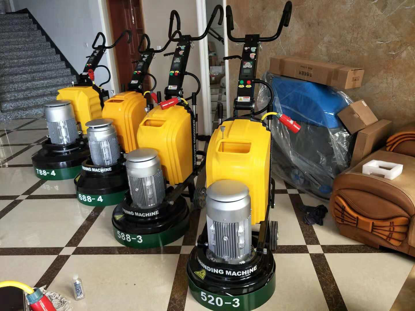 Concrete Surface Preparation Using Diamond Grinding Machine 588-3, High ...