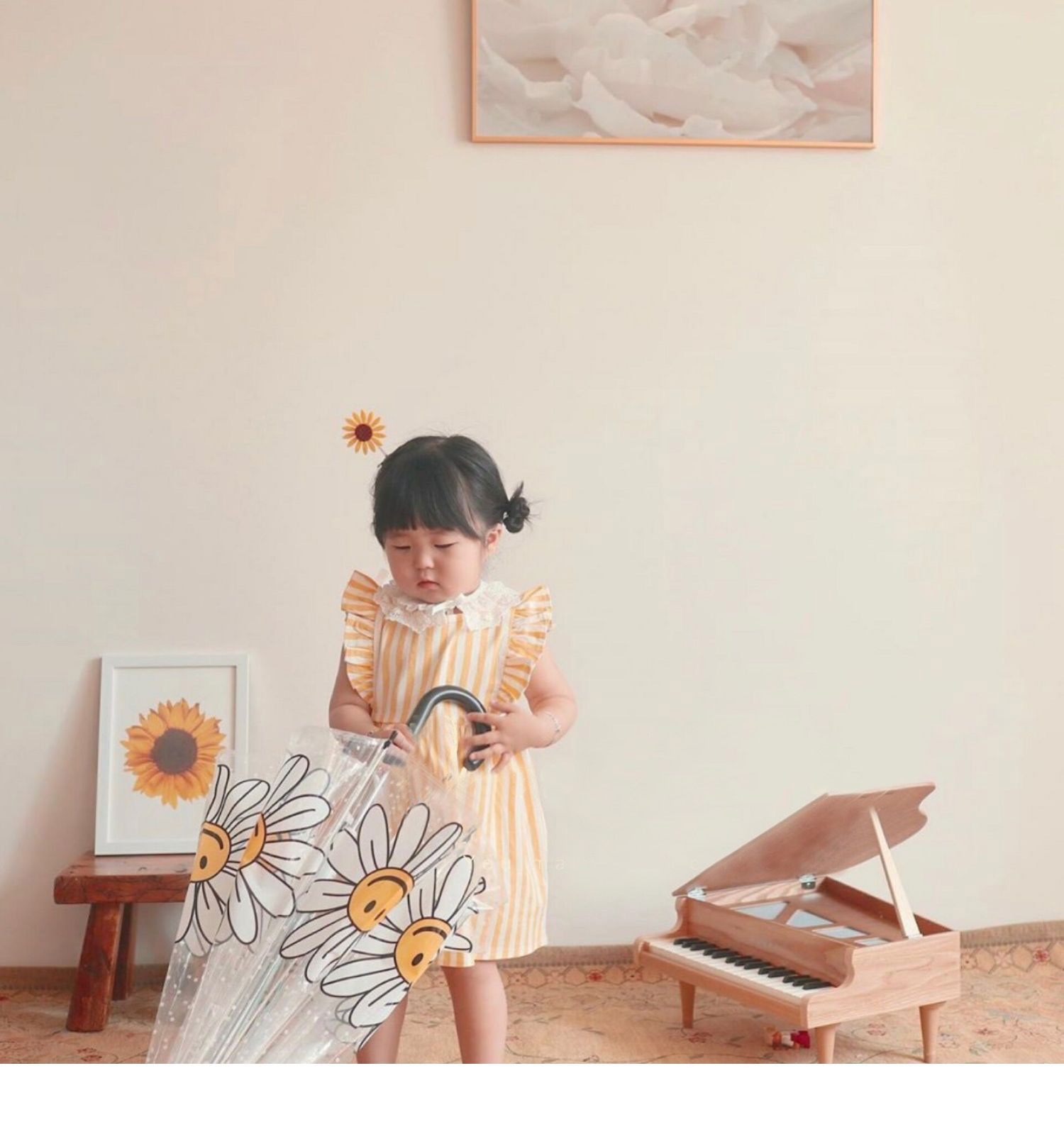 Children's Umbrella Windproof And Rainproof Daisy Umbrella Baby Cute ...