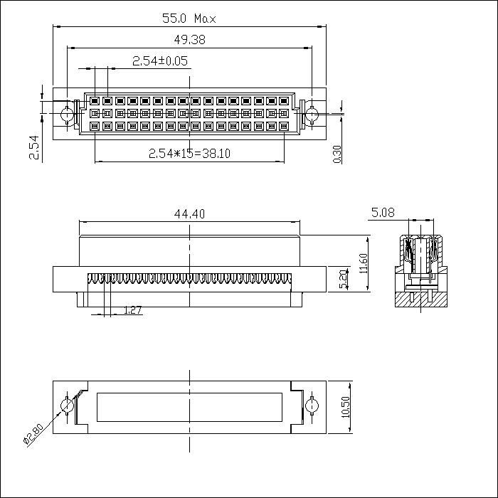 DIN41612 Vertical Female 32P IDC Connectors 3Row China Manufacturers ...