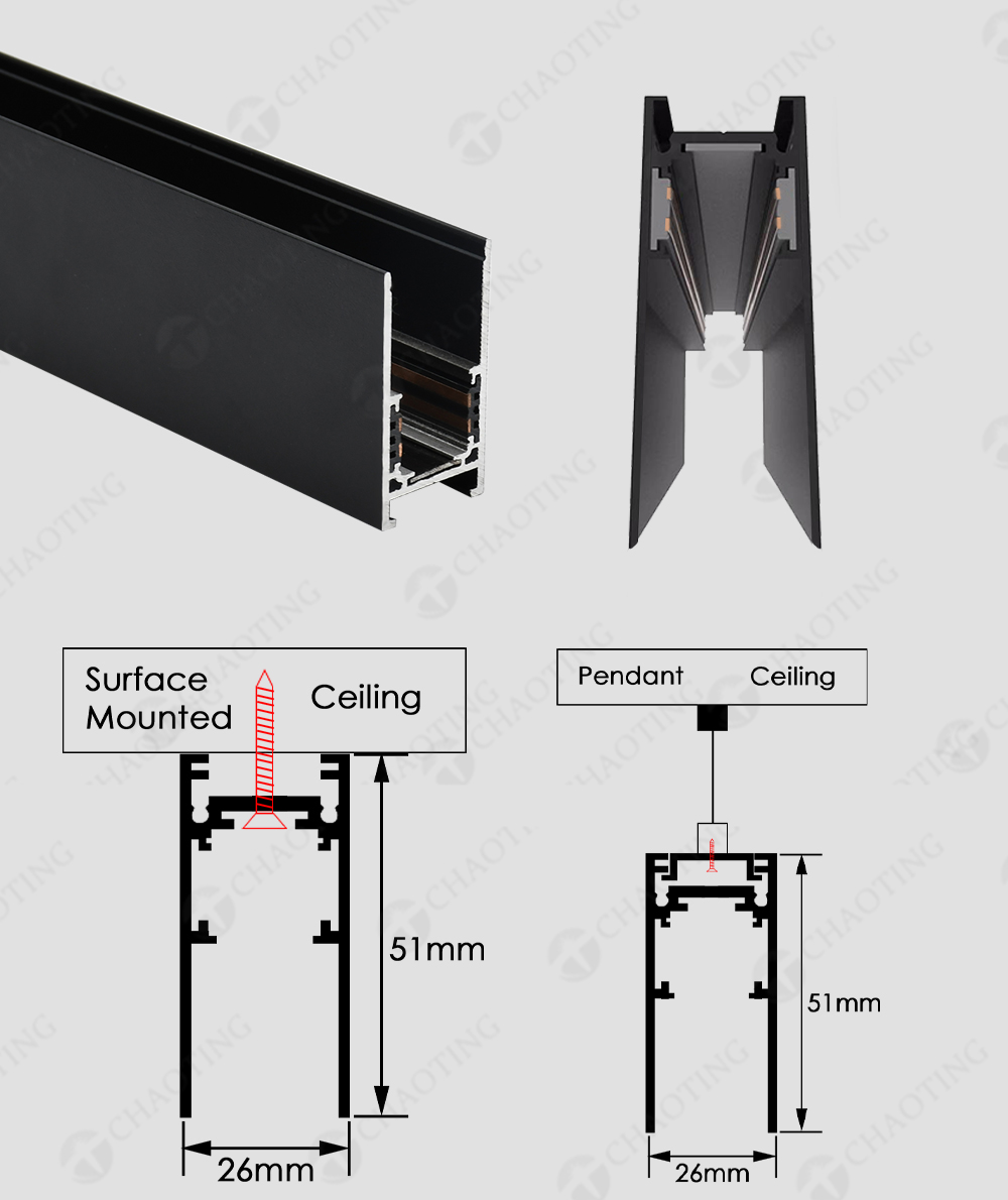 48v Magnetic Track System Surface Mounted Spot Focus Lamp Linear Light ...