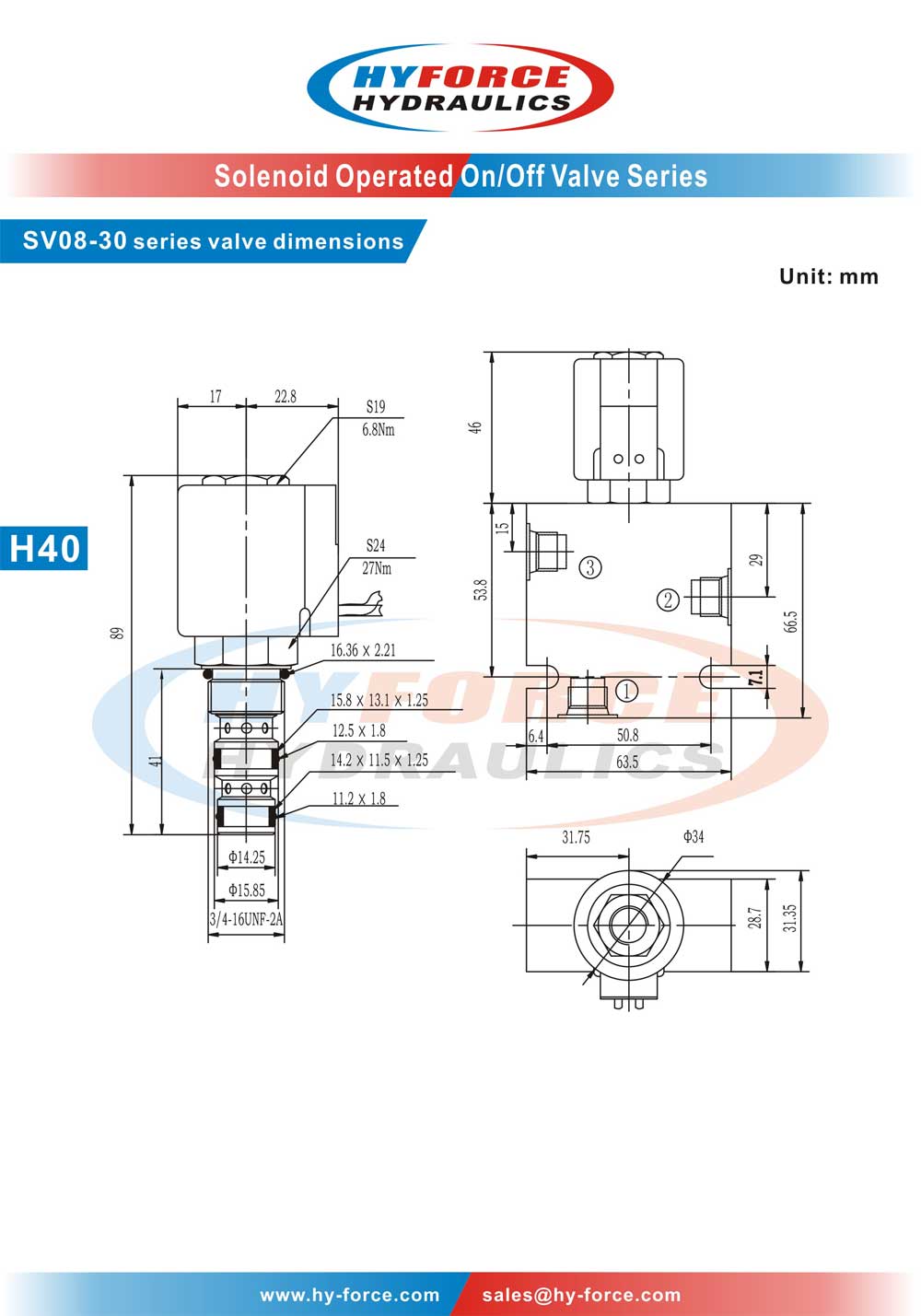 Hydraforce Sv08-30 Series: 3-way, 2 ตำแหน่งโซลินอยด์ที่ดำเนินการเปิด ...