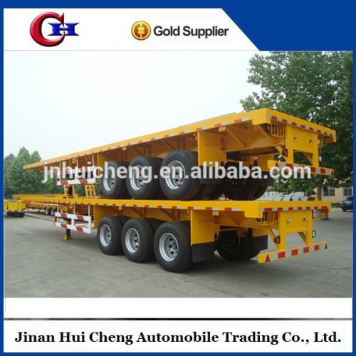 40ton Container Carrier Truck 40ft 3axle Flatbed Trailer, High Quality ...
