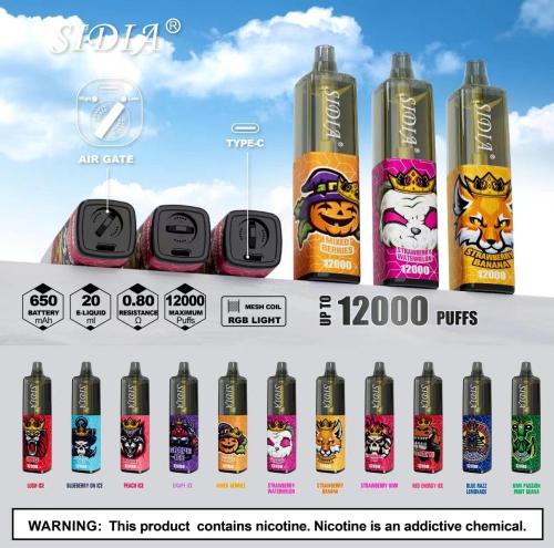 Sidia 12000 Puffs Wholesale Vape, High Quality Sidia 12000 Puffs ...